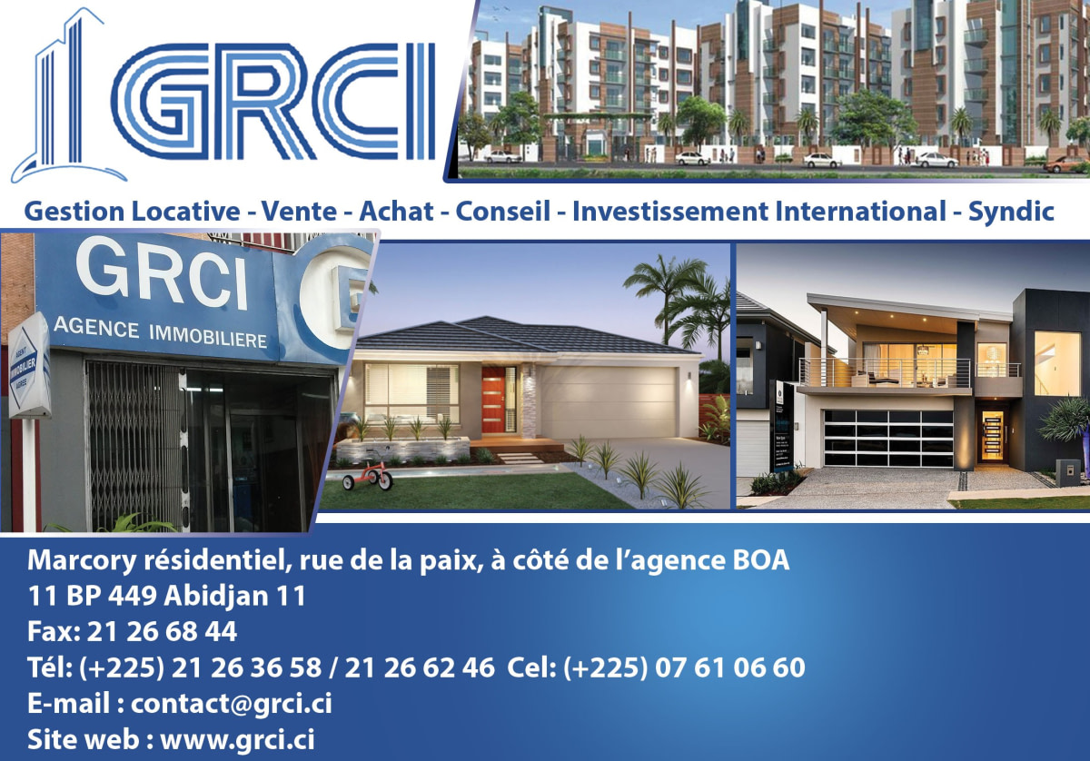 GRCI (GESTION RATIONNELLE EN COTE D'IVOIRE) - Agences immobilières