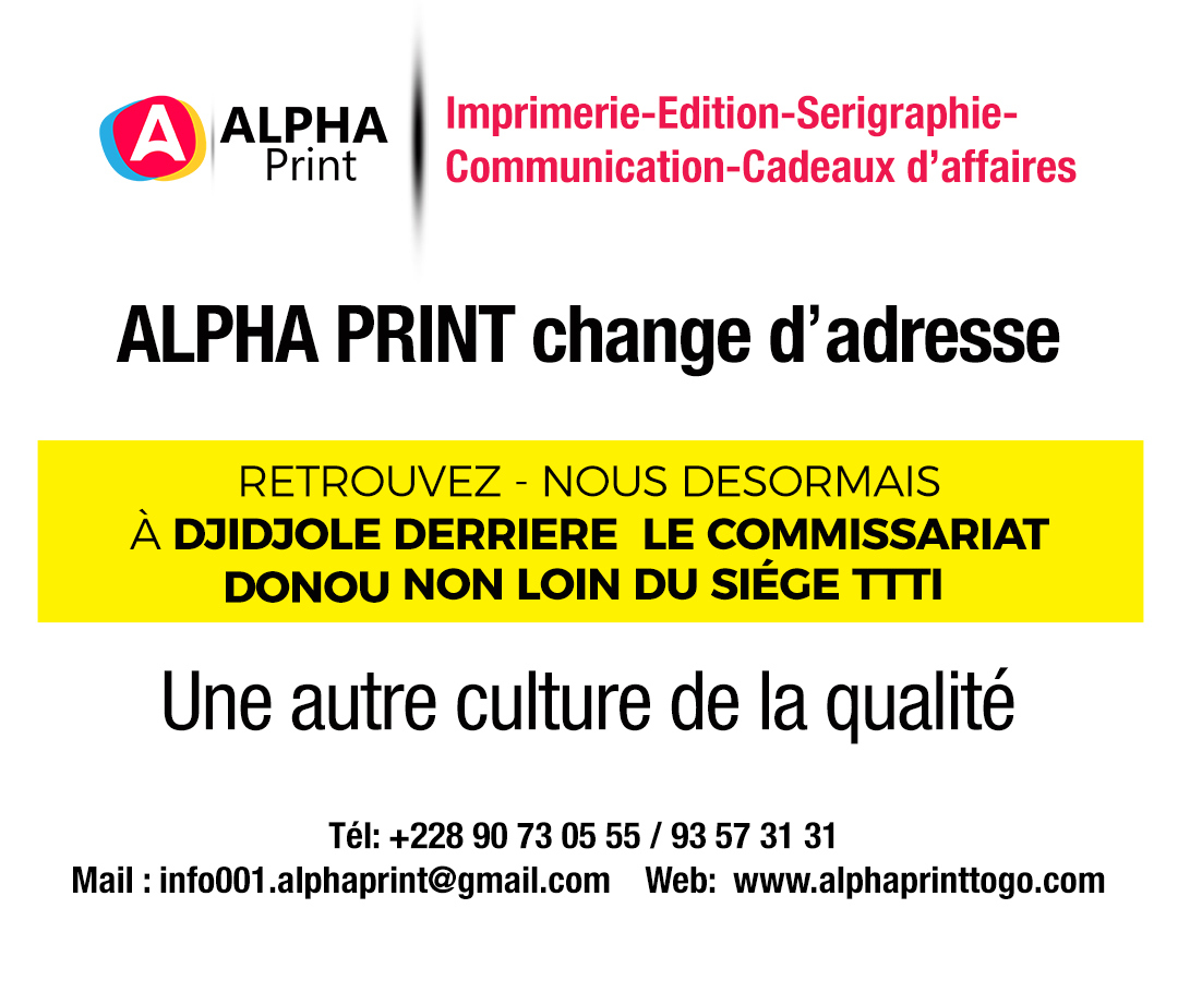 ALPHA PRINT : Imprimeries, Lomé