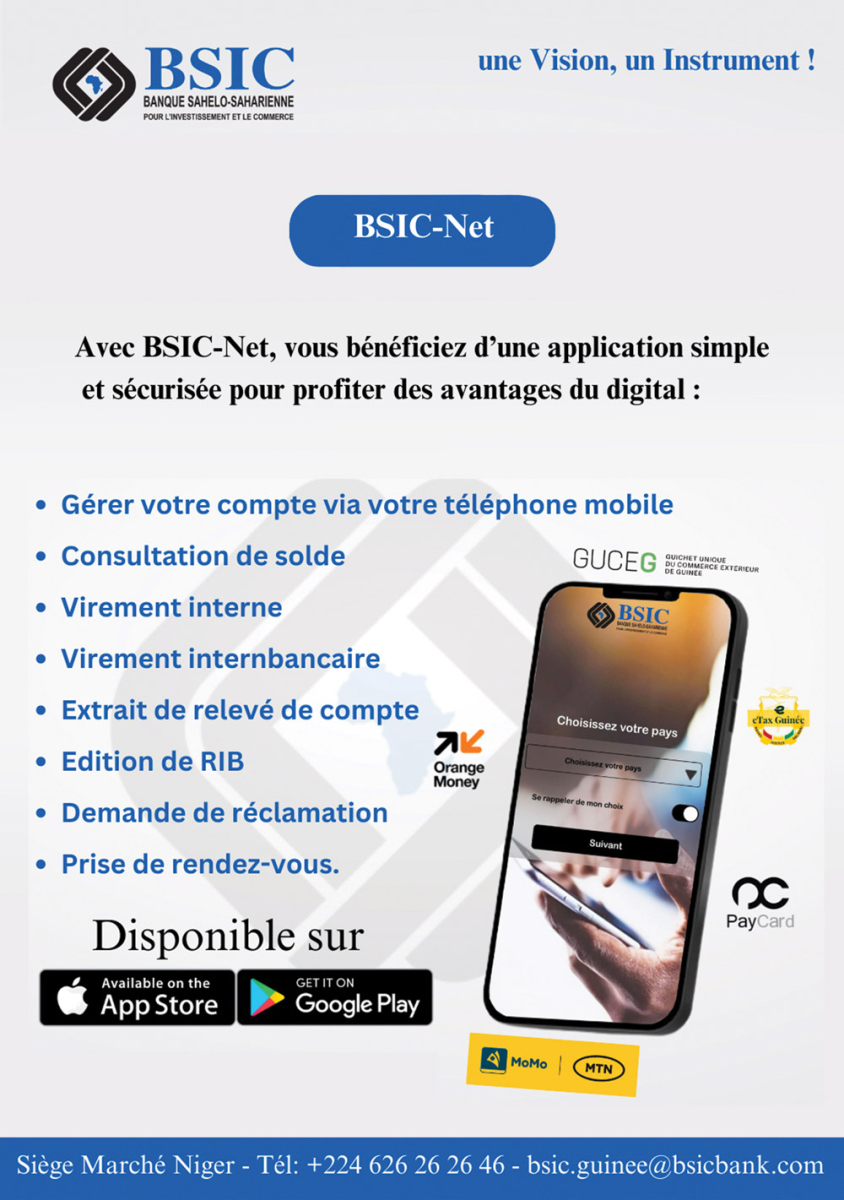 BSIC GUINEE (BANQUE SAHELO SAHARIENNE POUR L'INVESTISSEMENT ET LE ...