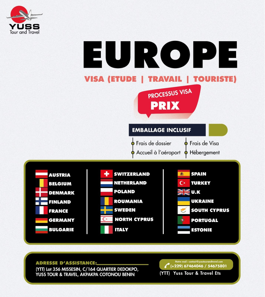 YUSS TOUR AND TRAVEL - Agences d'immigration