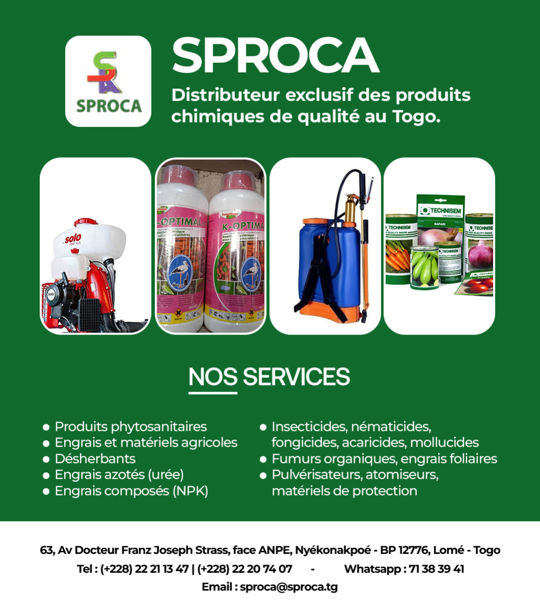 SPROCA : Produits phytosanitaires Lomé Togo