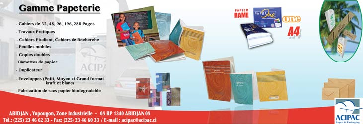 ACIPAC (AMERICAN CANADIAN IVOIRIAN PAPER COMPANY) - Industrie du papier