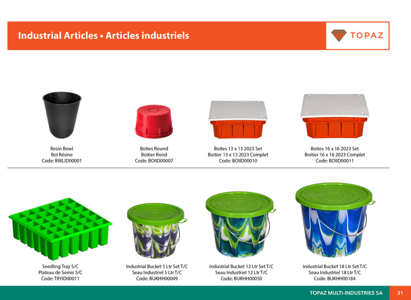 TOPAZ MULTI INDUSTRIES SA - Industrie plastique