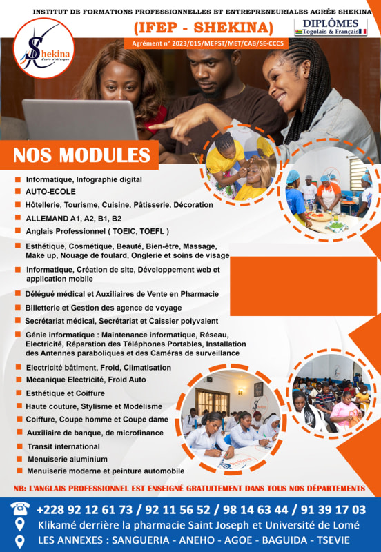 CENTRE DE FORMATION PROFESSIONNELLE AGREE SHEKINA - Formation ...