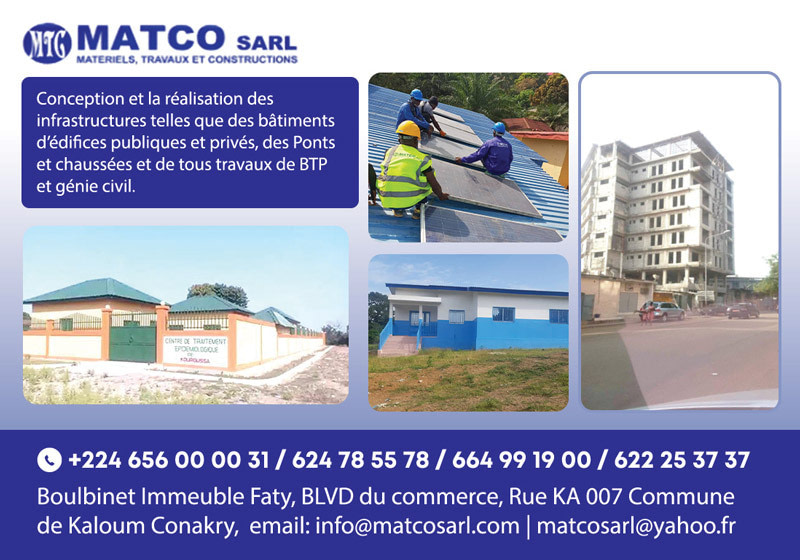 MATCO Guinée : spécialisée dans l'Adduction d’eau, les Travaux d’électricité, les BTP et le ...