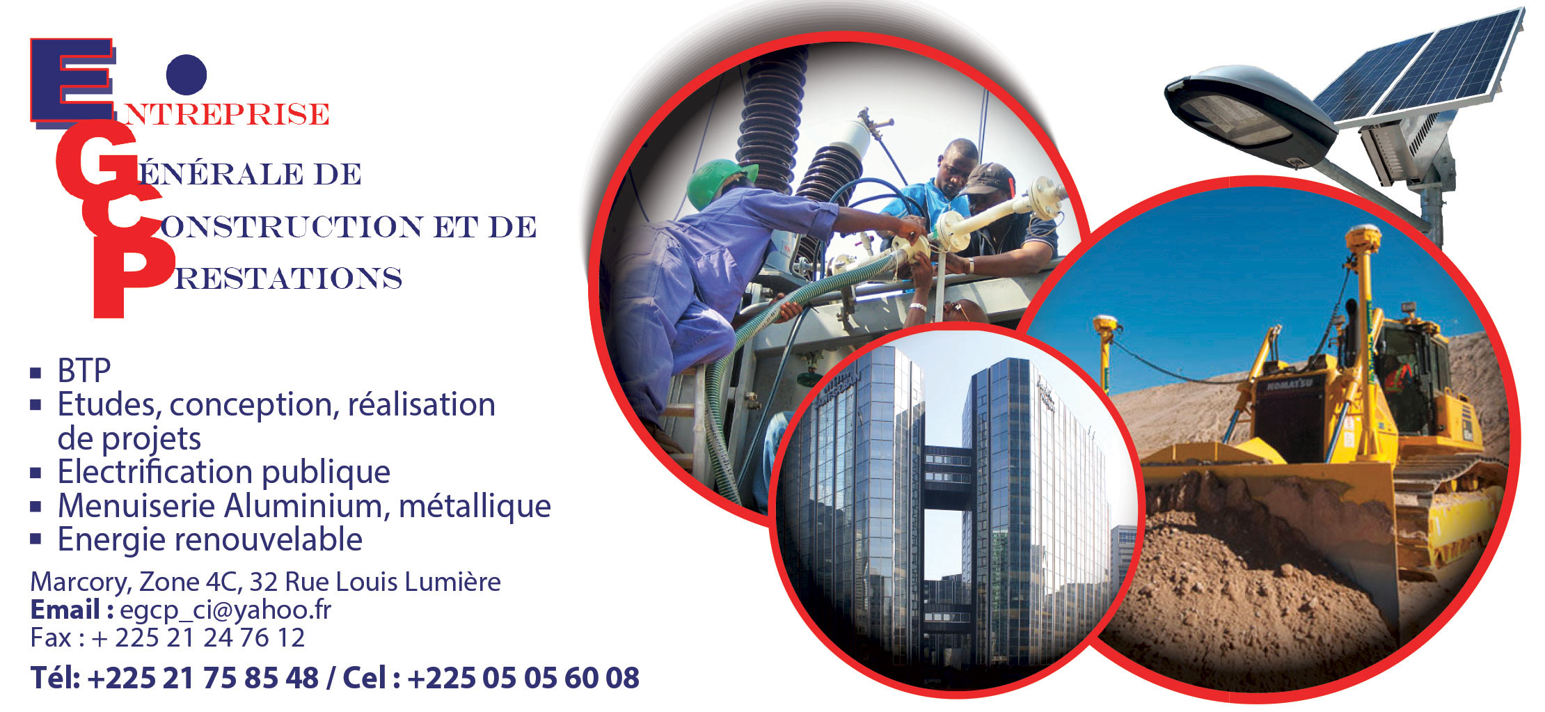 EGCP (ENTREPRISE GENERALE DE CONSTRUCTION ET DE PRESTATIONS) - Bâtiment / Travaux publics