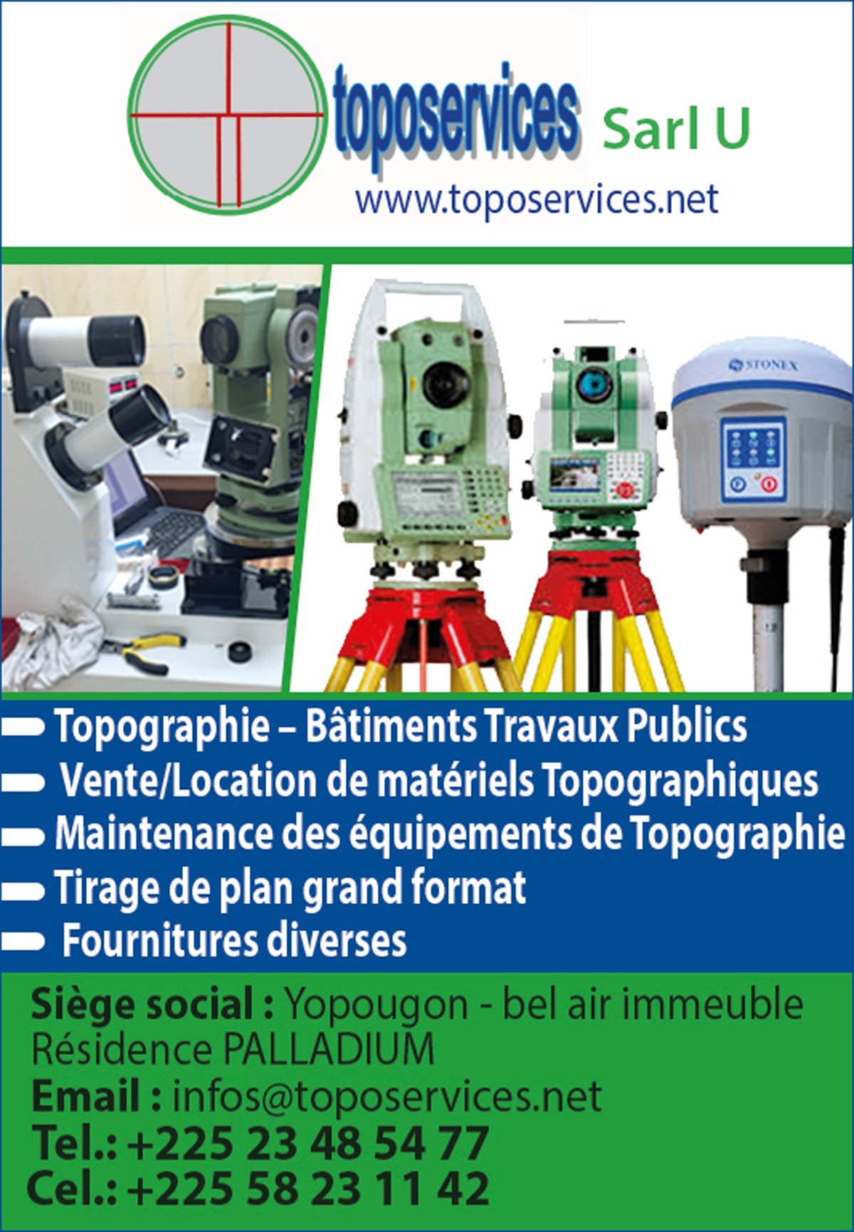 TOPOSERVICES Côte d'Ivoire : Matériel Topographique