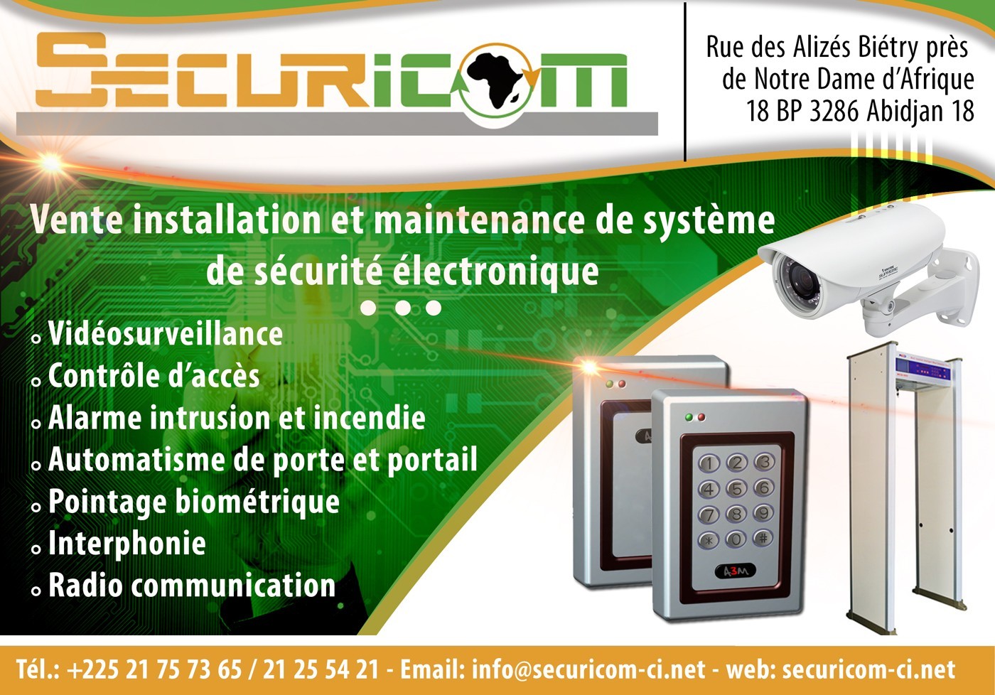 SECURICOM Côte d'ivoire: Sécurité électronique