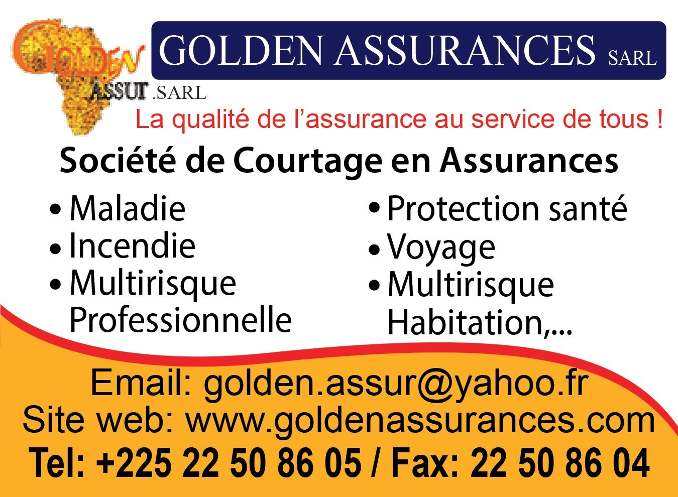 GOLDEN ASSURANCES SARL - Assurances - Courtiers