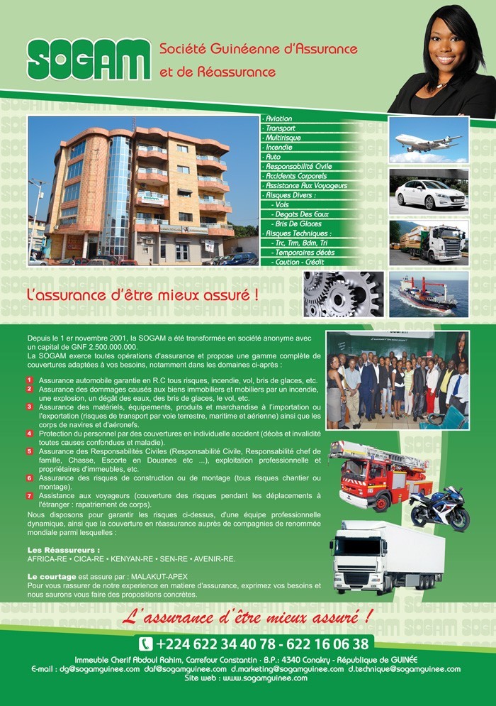 SOGAM SA (SOCIETE GUINEENNE D'ASSURANCE ET DE REASSURANCE) - Assurances