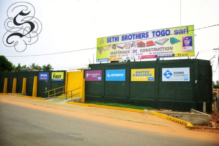 STE SETHI BROTHERS Togo : Matériaux de construction, Lomé