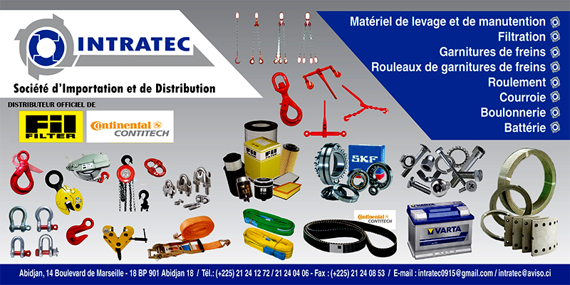 INTRATEC Côte d'ivoire: Matériels et équipements industriels