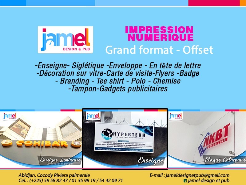 JAMEL DESIGN & PUB Côte d'Ivoire : spécialisée dans l’Impression ...