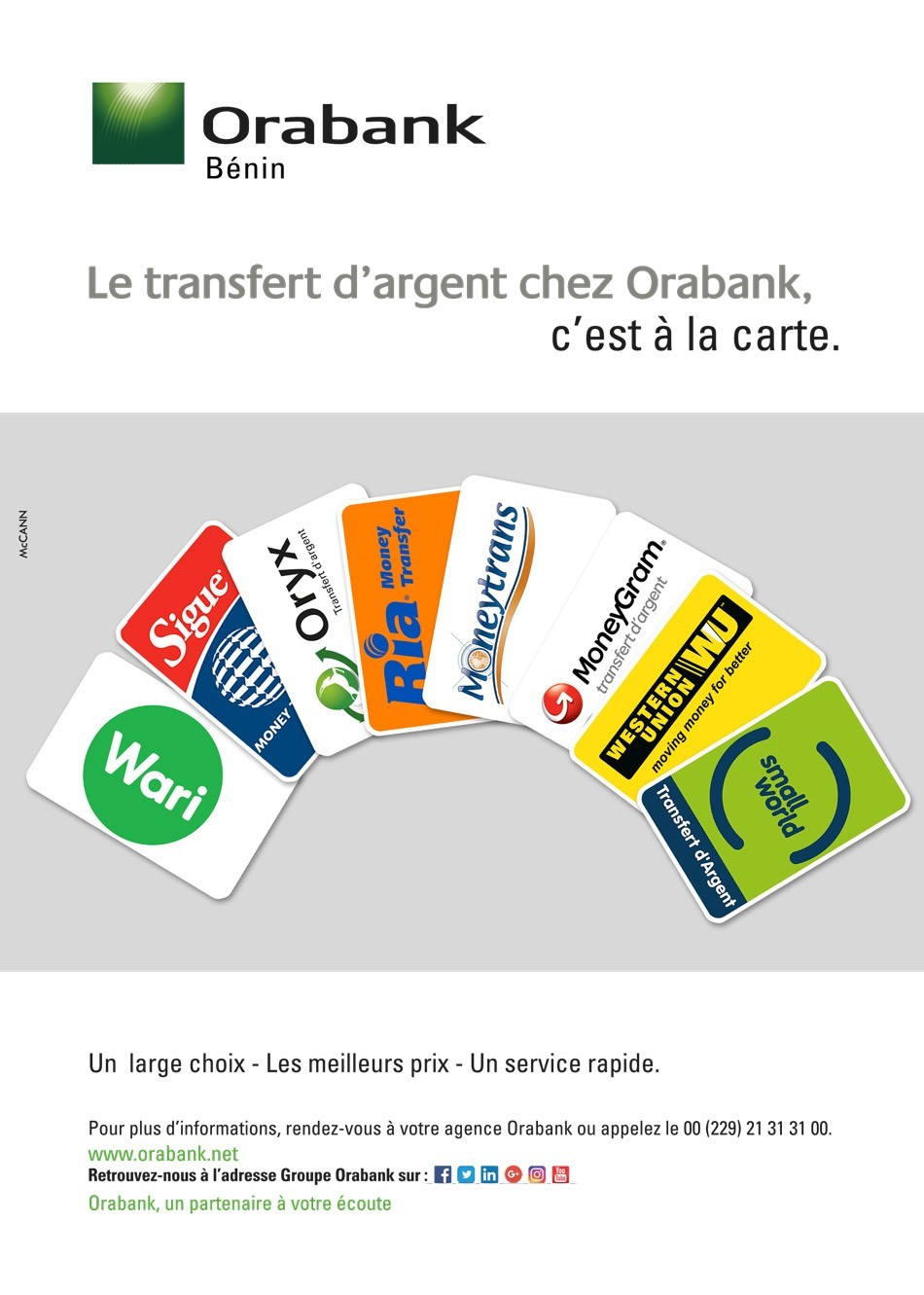 Orabank Bénin : Banque Cotonou Bénin