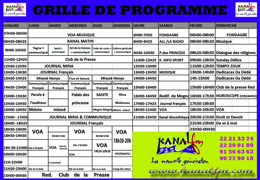 KANAL FM Togo : Radios, Lomé